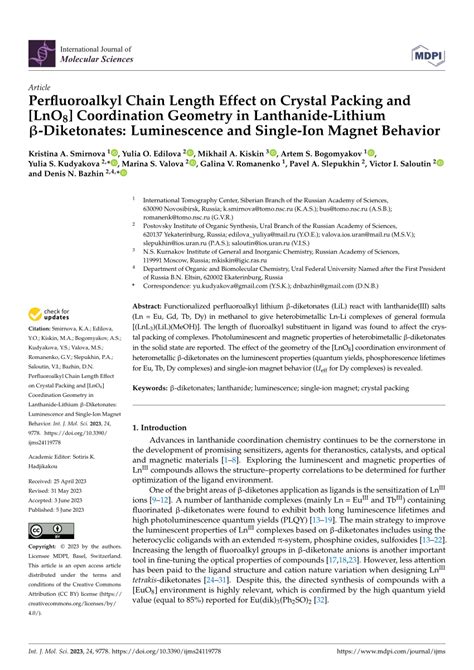 Pdf Perfluoroalkyl Chain Length Effect On Crystal Packing And [lno8