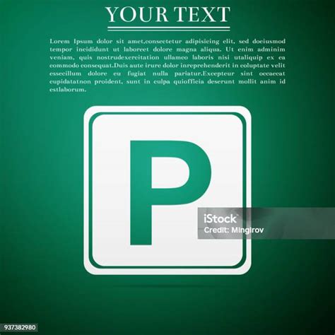 주차장 표시 아이콘 녹색 배경에 고립입니다 거리도 로그인 하십시오입니다 평면 디자인입니다 벡터 일러스트 레이 션 강철에 대한 스톡 벡터 아트 및 기타 이미지 Istock