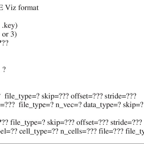 The Format Of A Field File Descriptor For Manchester Engineers FE Data Download Scientific