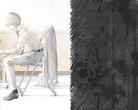Anime Guy Side View Sitting