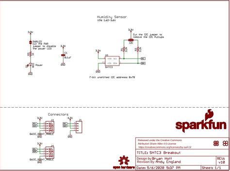 Shtc3 Humidity Sensor Breakout Board Sen 16467 Sparkfun Mouser