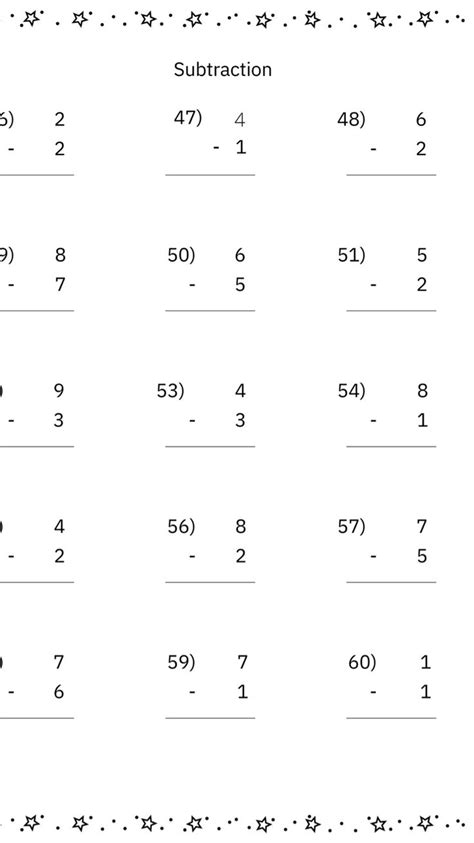 Subtraction Worksheet With Numbers And Symbols