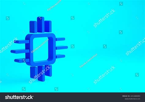 Blue Computer Processor Microcircuits Cpu Icon Stock Illustration