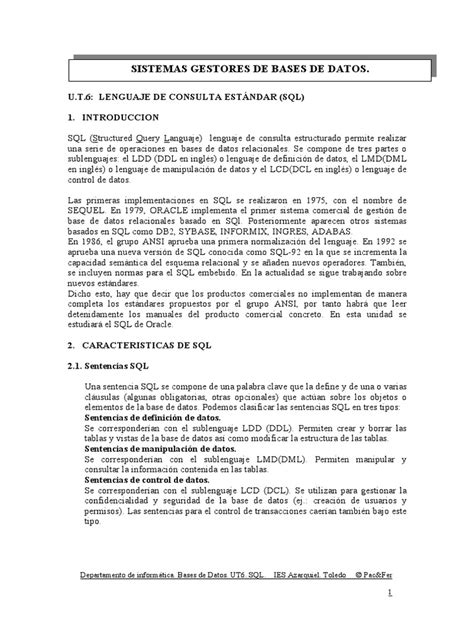 tema3 sql pdf sql tabla base de datos