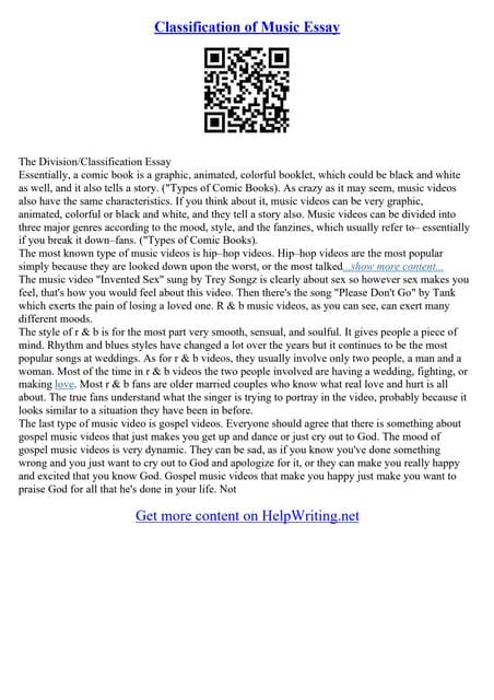 Division Classification Essay Examples Pdf