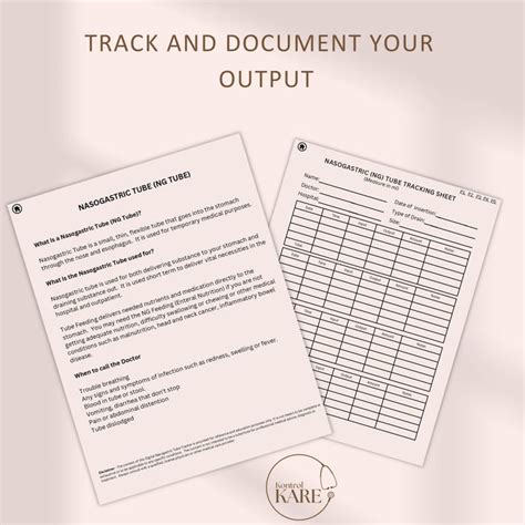 Nasogastric Tube Inputoutput Tracker Post Op Record Sheet Surgical