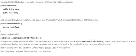Solved Suppose That The Node Class Representing The Nodes Of
