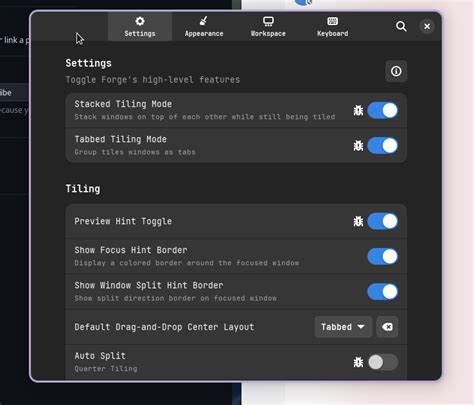 feat fully disable tabbed stacked tiling when using drag drop · issue