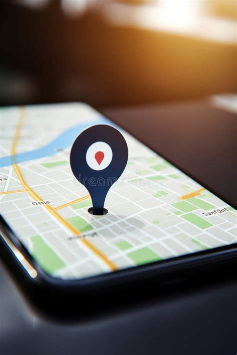 Point On Smartphone With Gps Navigator Icon And Map Ai Generated Stock Illustration
