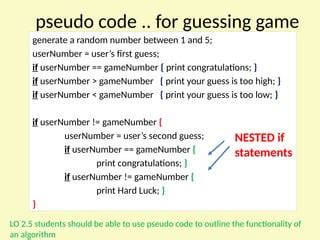 LCCS Programming ConditionalsIf Pptx