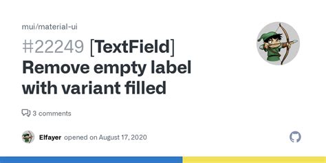 TextField Remove Empty Label With Variant Filled Issue Mui Material Ui GitHub
