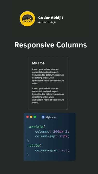 Html And Css Responsive Columns Shots Responsive Columns Css