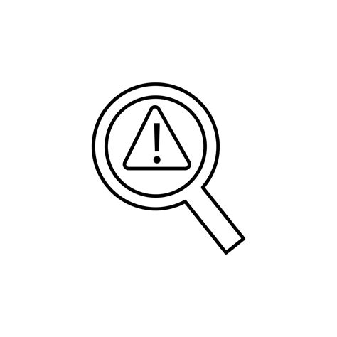 Magnifier And Warning Sign Vector Icon Illustration 23015442 Vector Art