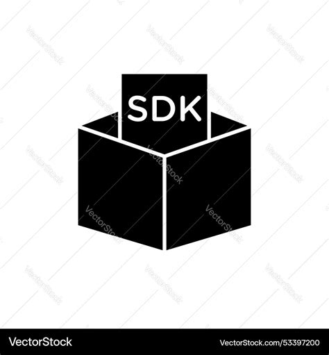 Sdk Line Icon Isolated On White Background Vector Image