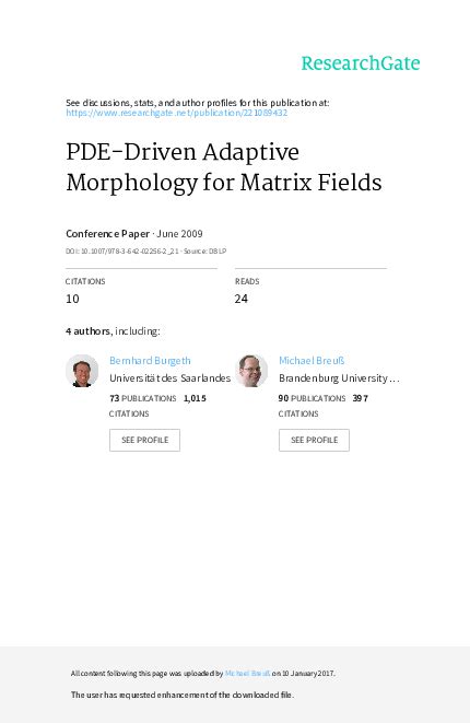Pdf Pde Driven Adaptive Morphology For Matrix Fields