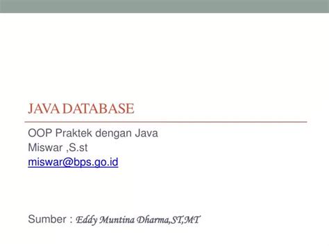 Ppt Java Database Powerpoint Presentation Free Download Id2024106