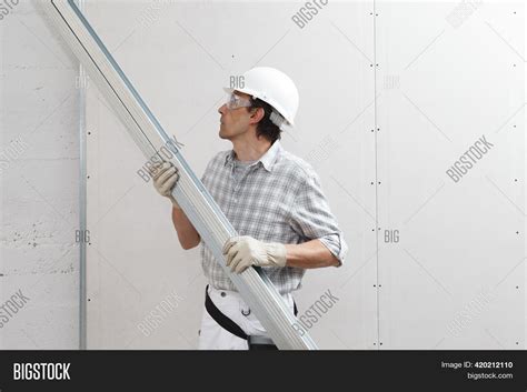 Man Worker Drywall Image Photo Free Trial Bigstock