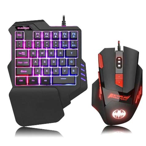 Jual Jual Mini Keyboard Gaming Mekanik Satu Tangan Dengan Mouse Lampu Led Back Mouse Low Di