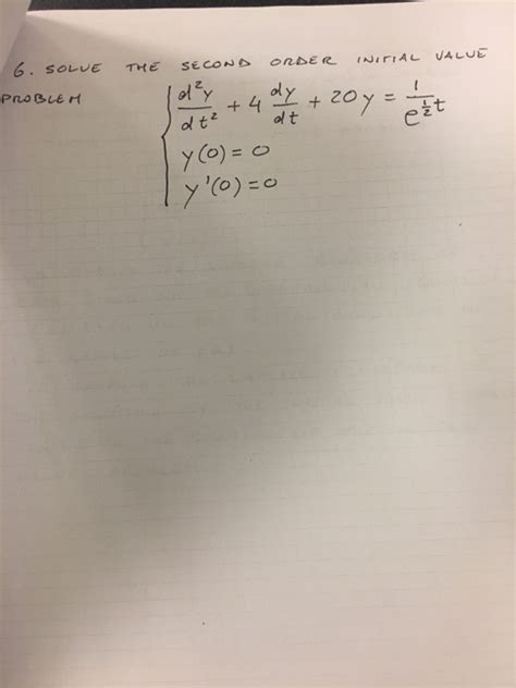 Solved Solve The Second Order Initial Value Problem