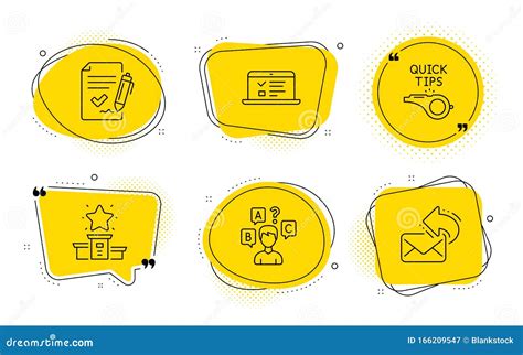 web lectures winner podium and quiz test icons set approved agreement