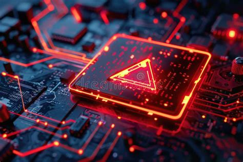 A Close Up Shot Of A Circuit Board Featuring A Triangular Component Stock Illustration