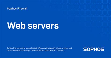 Web Servers Sophos Firewall