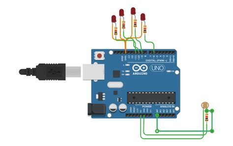 Circuit Design Street Lights Tinkercad