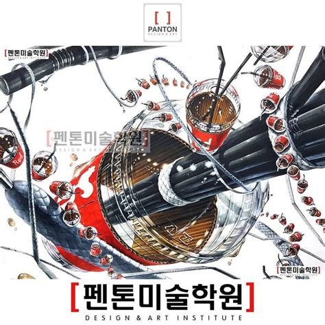 기초디자인 일회용 투명 플라스틱 컵 빨대 레드반 커피 펜톤쌤들💓 피 미대입시 입시미술생 미술학원 그림 드로잉 일러스트레이션