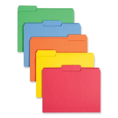 Colored File Folders 1 3 Cut Tabs Assorted Letter Size 0 75 Expansion Assorted Blue Green