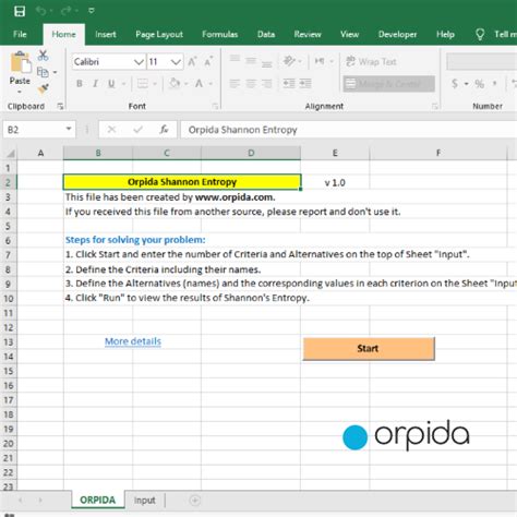 Shannon Entropy Calculator Excel Template Orpida