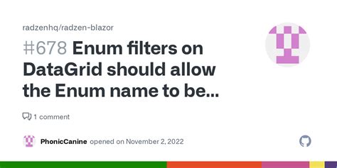 enum filters on datagrid should allow the enum name to be transformed