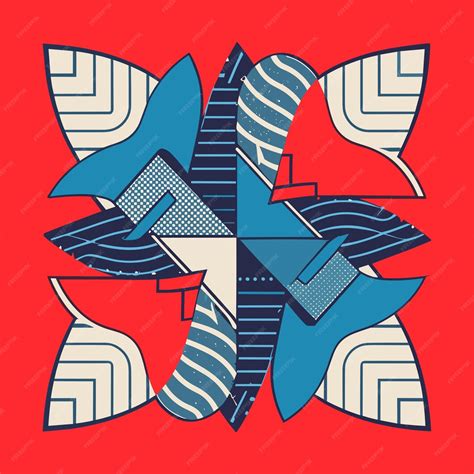 Premium Vector Cool Abstract Geometric Background Swiss Design Halftone Vector Bitmap Shapes