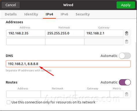 Assign A Static Ip Address To Ubuntu 20 04 Lts Avoiderrors