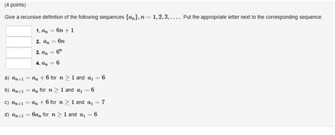 Solved Points Give A Recursive Definition Of The Chegg
