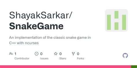 GitHub ShayakSarkar SnakeGame An Implementation Of The Classic Snake Game In C With Ncurses