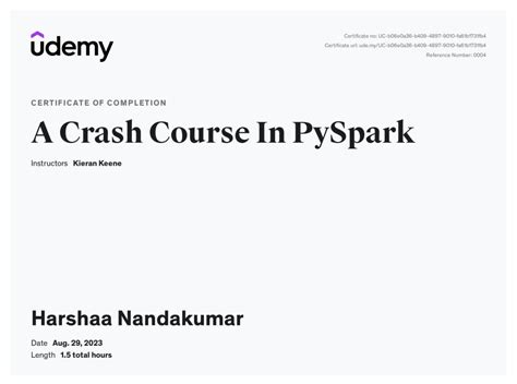 Harshaa Nandakumar On Linkedin Udemy Course Completion Certificate