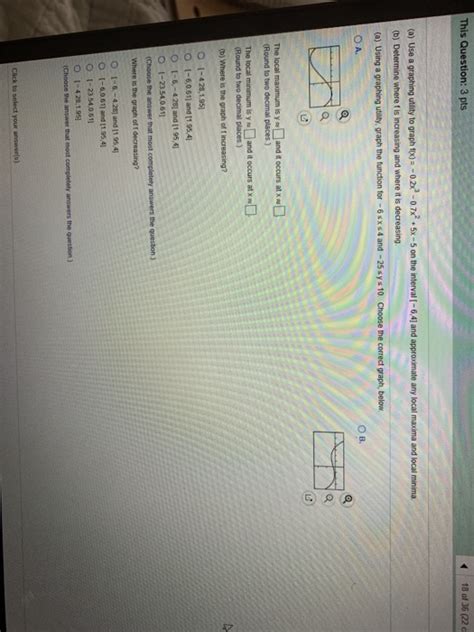 solved this question 3 pts 18 of 36 220 a use a graphing