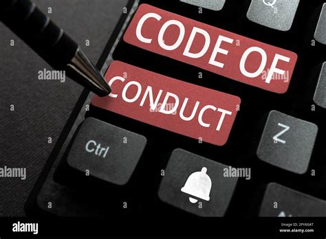 Conceptual Display Code Of Conduct Business Overview Ethics Rules