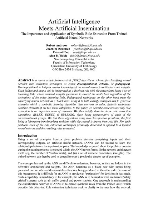 Pdf Artificial Intelligence Meets Artificial Insemination The Importance And Application Of