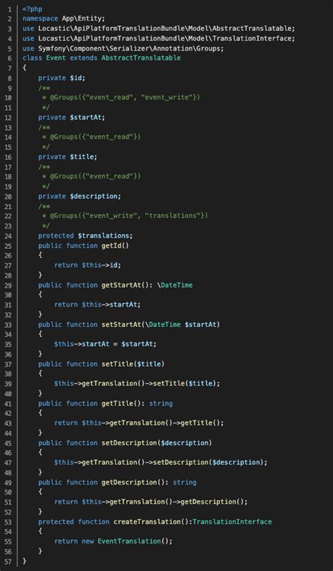 having trouble with implementing translations in apiplatform by