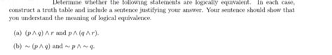 Solved Determine Whether The Following Statements Are Chegg
