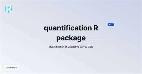 quantification r package [documentation] r packages