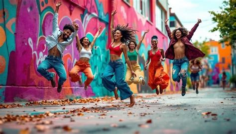 Free Vibrant Urban Joy Image Vibrant Leaping Colorful Download At Stockcake