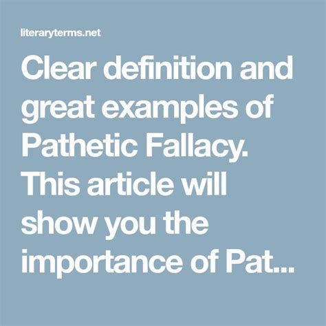 Understanding Pathetic Fallacy Definition And Examples