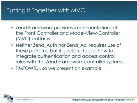 PPT Implementing Access Control With Zend Framework PowerPoint Presentation ID
