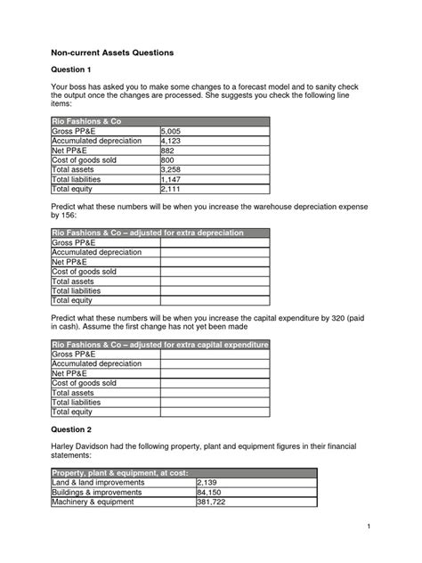 Non Current Assets Questions Pdf Depreciation Financial Accounting
