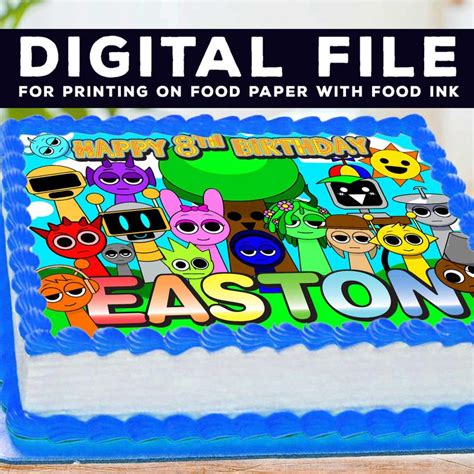 Sprunki Cake Print Etsy