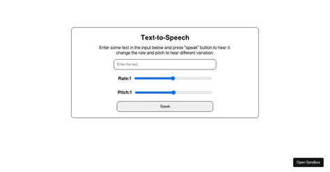 Text To Speech Codesandbox