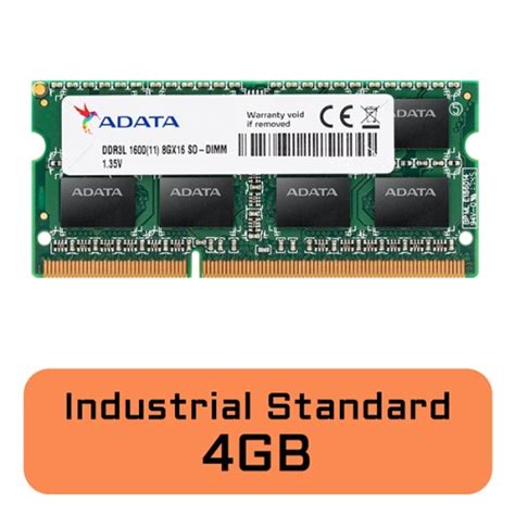 adata 산업용 ram 스탠다드 저온용 ddr3l 1600 4gb 메모리 램 노트북용 dram 커널앤코어