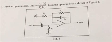 Solved Find An Op Gain A S V Out S V In S From Chegg Com